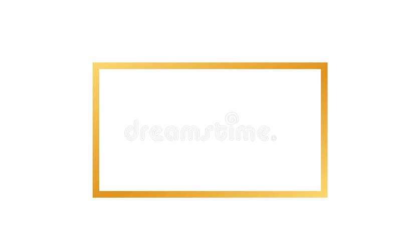 Golden Thin Rectangular Frame on the White Background. Perfect Design ...
