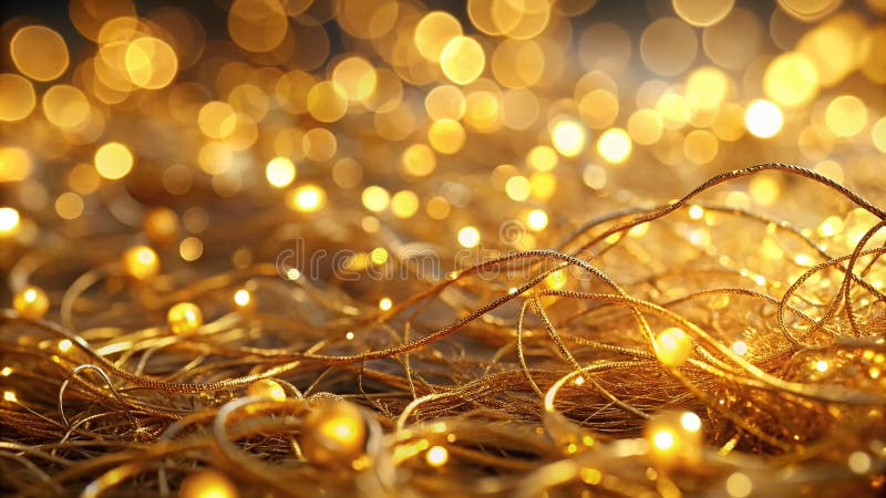 Golden Thread Abstract Background a Glowing Bokeh Effect for Modern Art ...