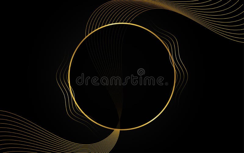 Golden Thread on Black Background Stock Vector - Illustration of bright ...