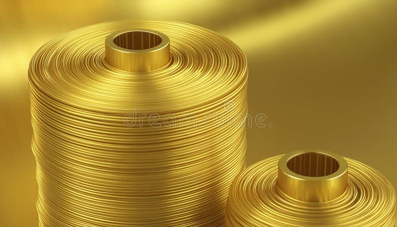 Golden thread reels stock illustration. Illustration of gold - 323992562