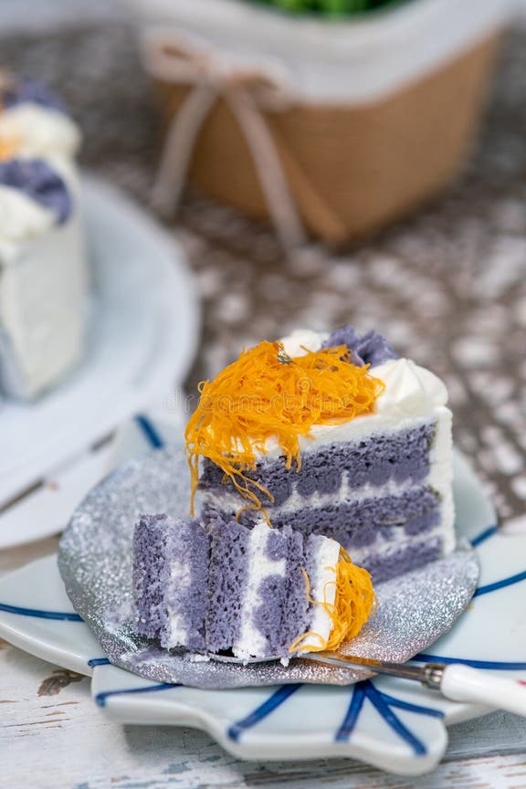 Golden thread taro cake stock photo. Image of delicious - 286592434