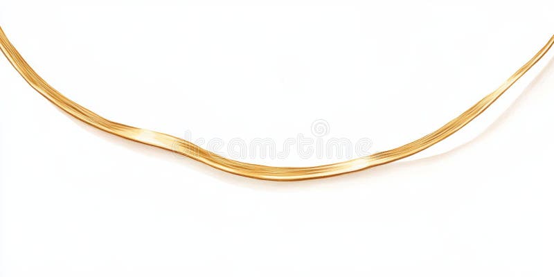 Golden Thread on White Background Creating an Elegant Minimalist Design ...