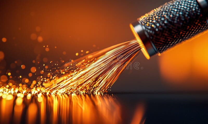Golden Threads Emission stock illustration. Illustration of bokeh ...