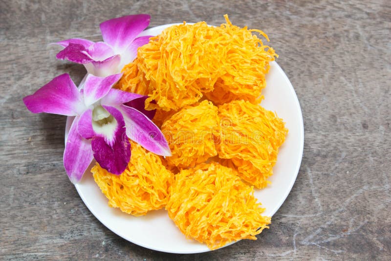 Golden Threads, Thai Dessert. Stock Photo - Image of color, beautiful ...
