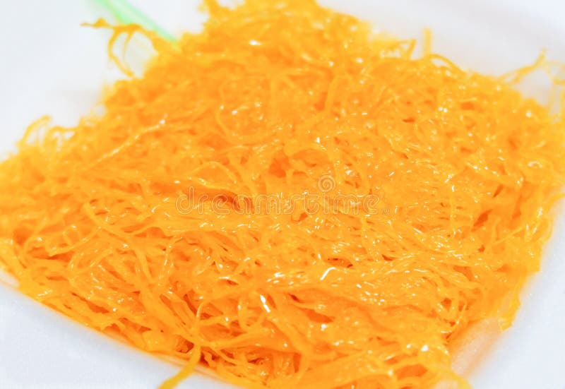 Golden threads or Foythong stock image. Image of sugar - 35092985