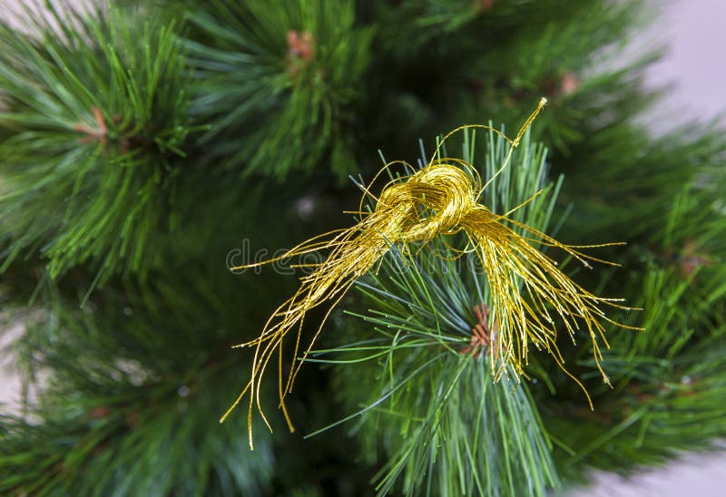 Golden Threads for Xmas Decoration Stock Image - Image of xmas, shiny ...