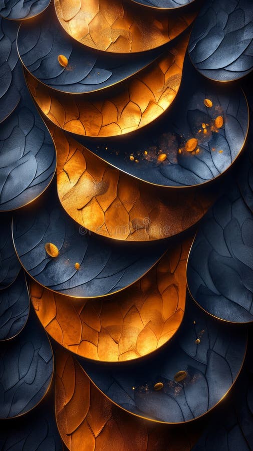 Golden Three-Dimensional Abstract Wallpaper Generative AI Stock ...