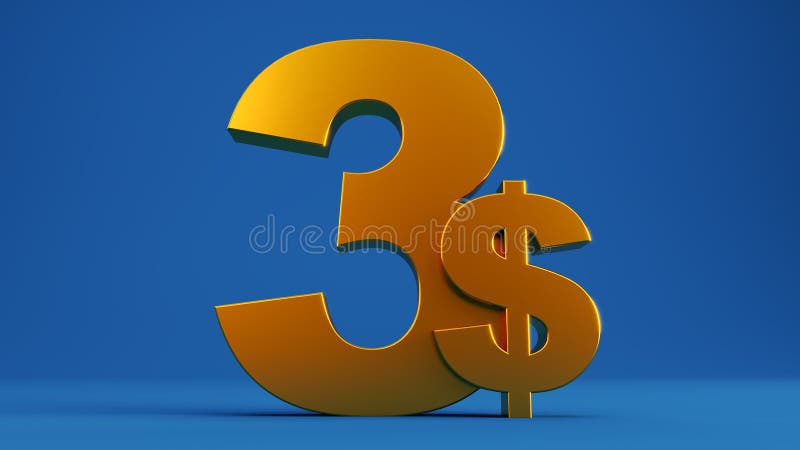 Golden Three Hundred Thousand Dollars Isolated on White Background ...