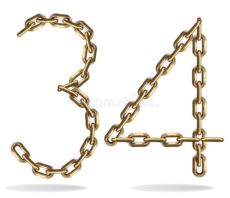 Golden Three and Four Numbers Stock Photo - Image of beautiful ...