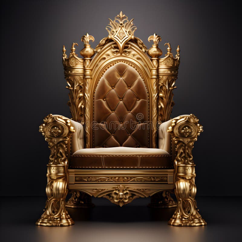 Golden Throne Front View, Model Golden Royal Throne for the King ...