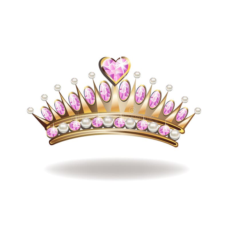 Princess Crown Pearls Pink Stock Illustrations – 137 Princess Crown ...