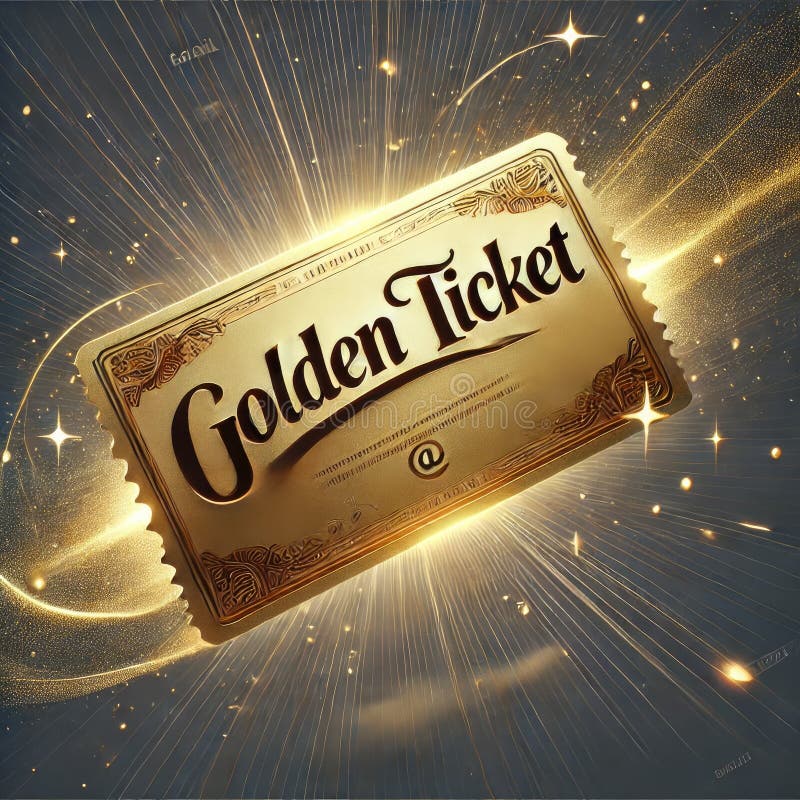 Golden Ticket Design in Flight Golden Ticket Ticket Stock Illustration ...