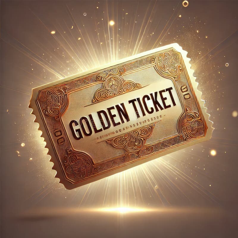Golden Ticket Design in Flight Golden Ticket Ticket Stock Illustration ...