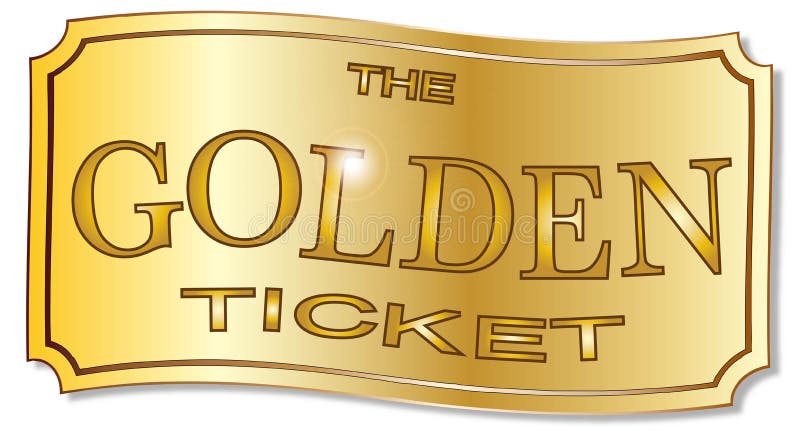 The Golden Ticket stock vector. Illustration of golden - 112748814