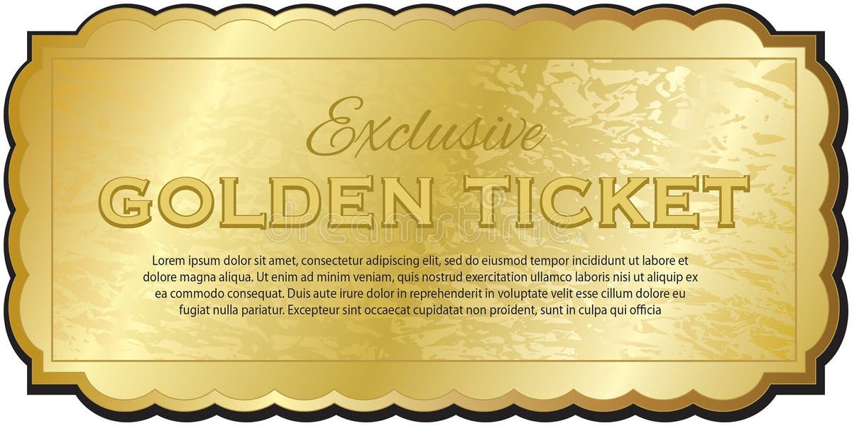 Golden Ticket Template Stock Illustrations – 4,936 Golden Ticket ...