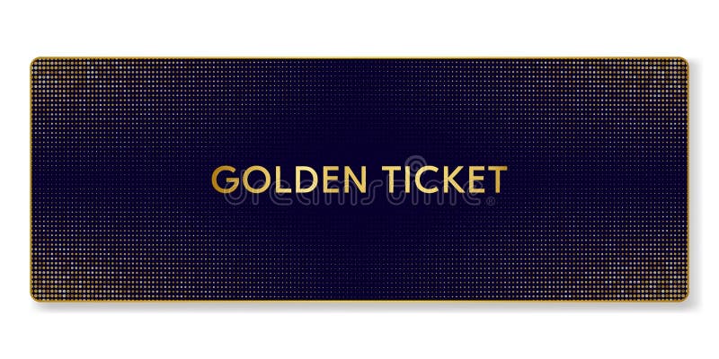 Golden Ticket Template in Modern Dynamic Style Stock Illustration ...