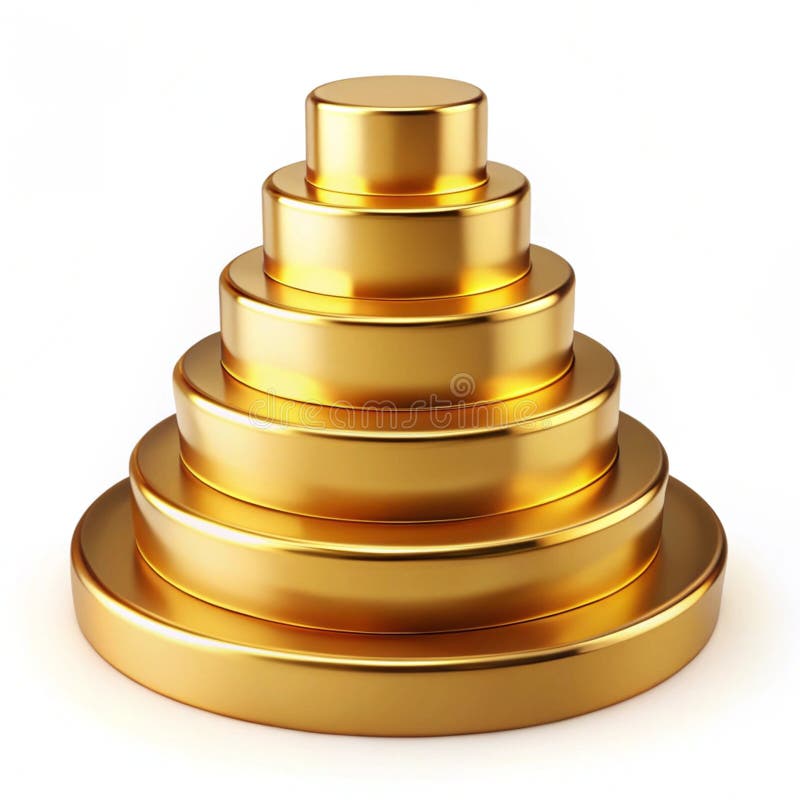 Golden Tier 3D Illustration Isolated Stock Illustration - Illustration ...