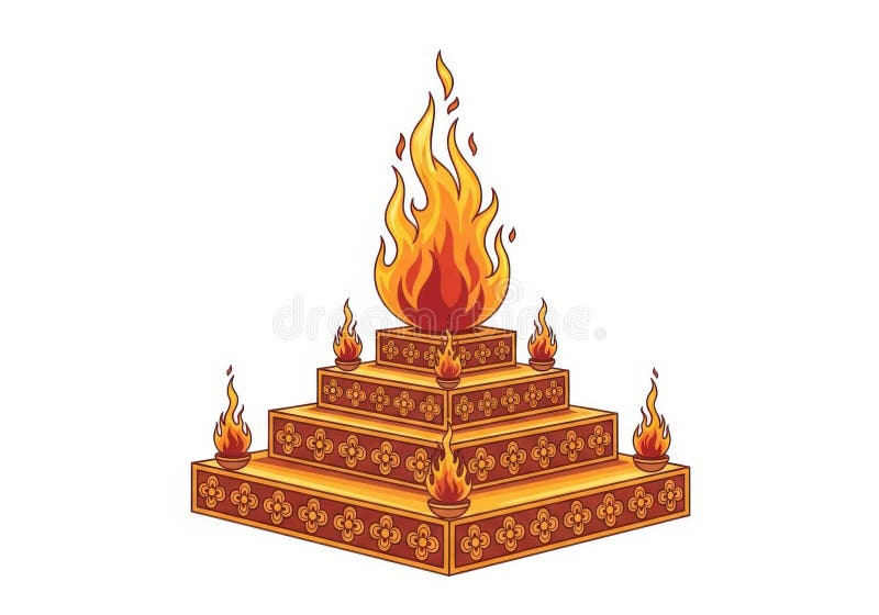 Decorative Golden Fire Flames Stock Illustrations – 509 Decorative ...