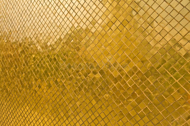 Mosaic Made of Gold Tiles, Background Stock Image - Image of pattern ...