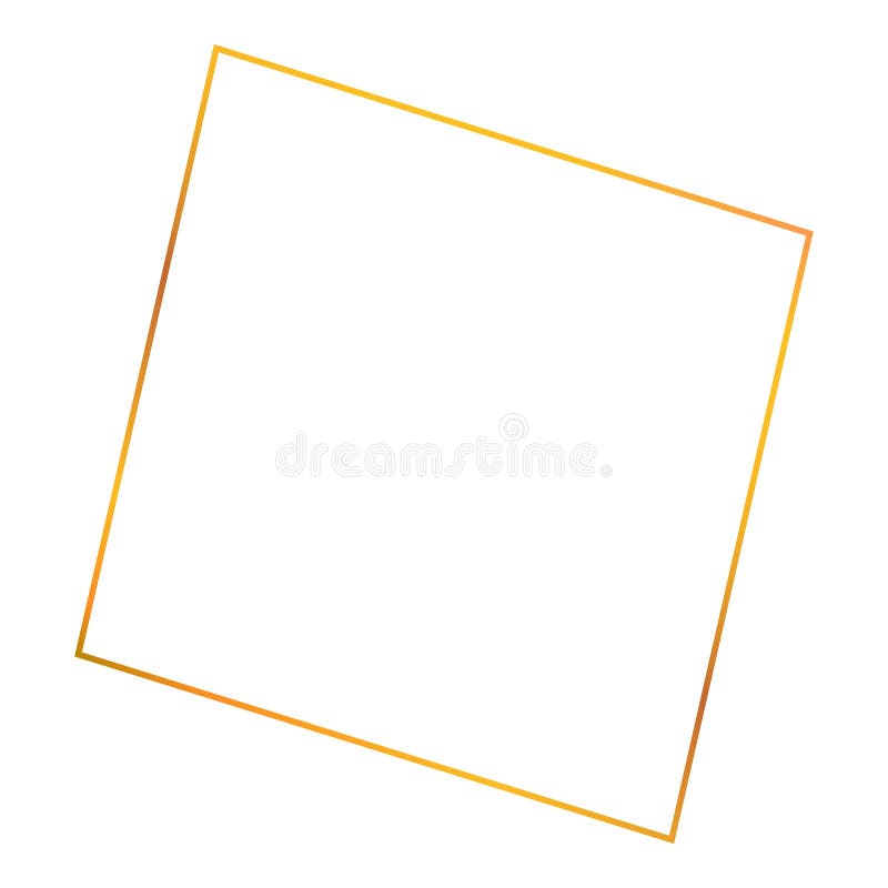 Golden Tilted Square Frame on White Background Stock Vector ...