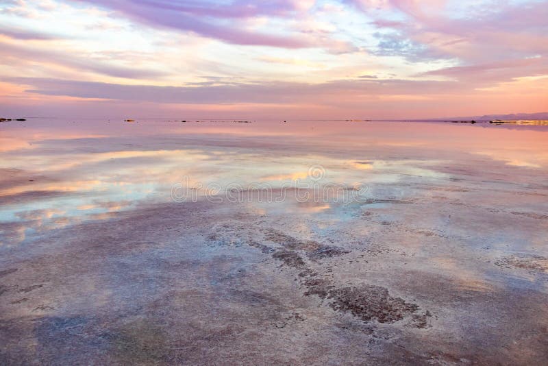 Reflection of the Sky in the Salt Lake Stock Photo - Image of plain ...