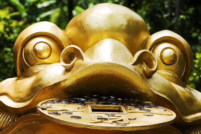 The Golden Toad Sculptures, Close-up, Stock Image - Image of ...
