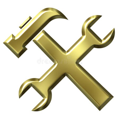 Golden Tools stock illustration. Illustration of wrench - 4374627