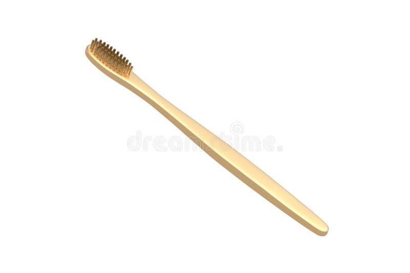 Golden Toothbrush Isolated on White Background Stock Illustration ...