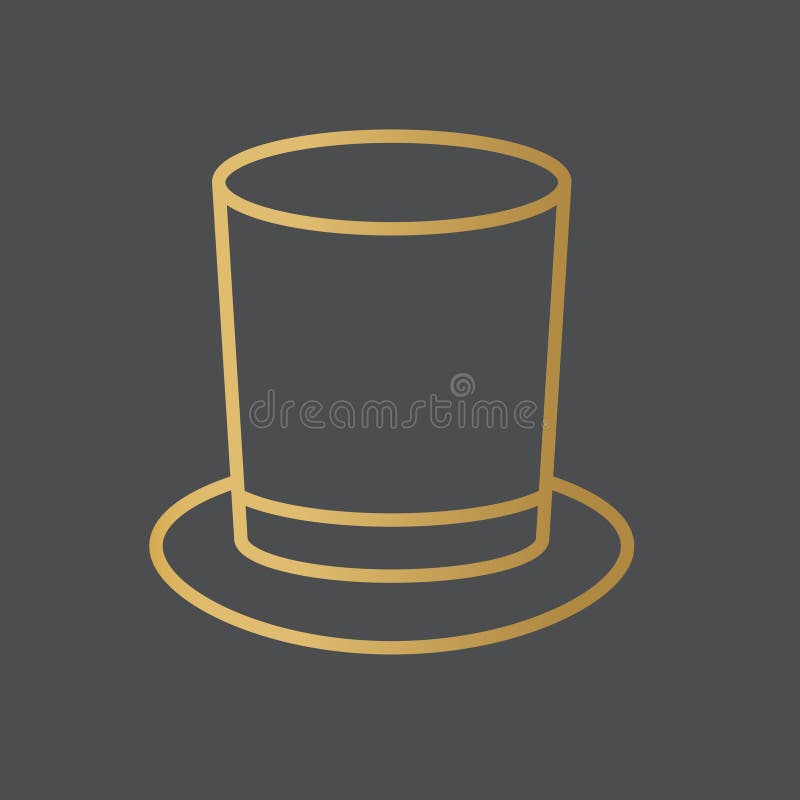 Golden top hat icon stock vector. Illustration of cylinder - 178434085