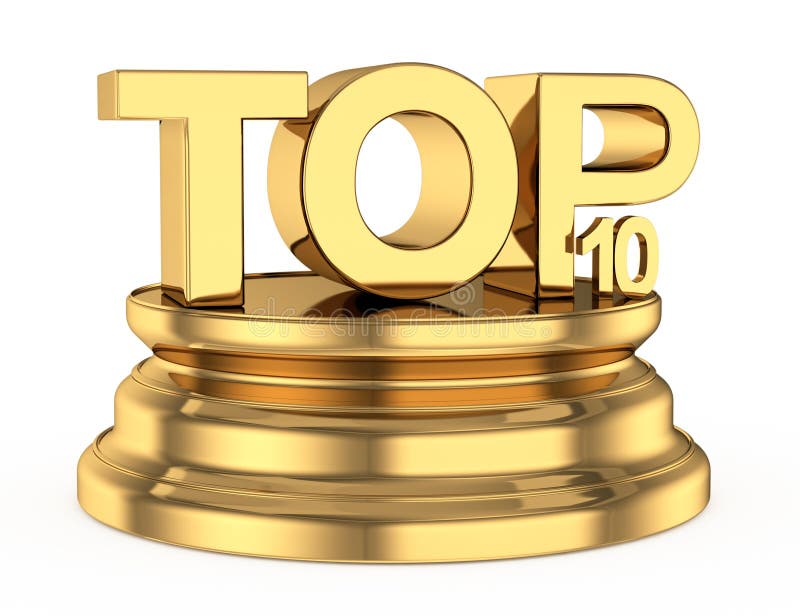 Golden top ten icon stock illustration. Illustration of podium - 27608733