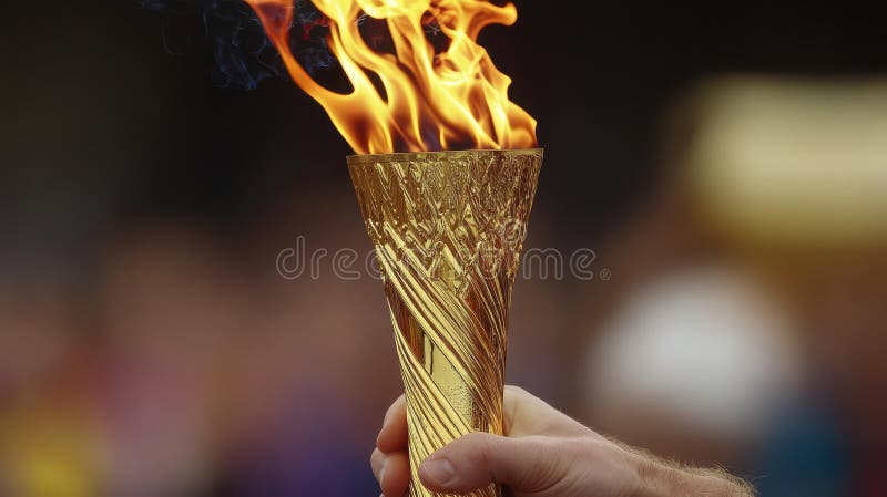 Golden Torch Flame a Symbol of Hope and Unity Carried Forward with ...