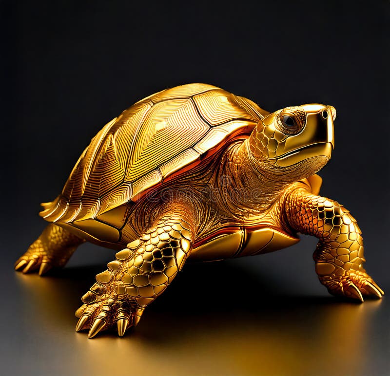 Golden tortoise stock illustration. Illustration of full - 372533625