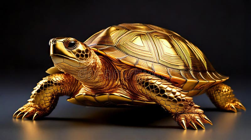 Golden tortoise stock illustration. Illustration of precious - 372533634