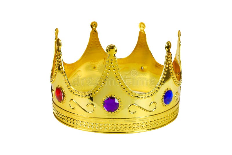 Golden Toy Crown on White Background, Isolated Image Stock Image ...