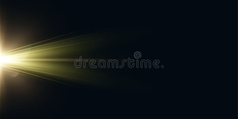Golden Transparent Lens Flare Effect. Golden Sunlight Effect on Dark ...