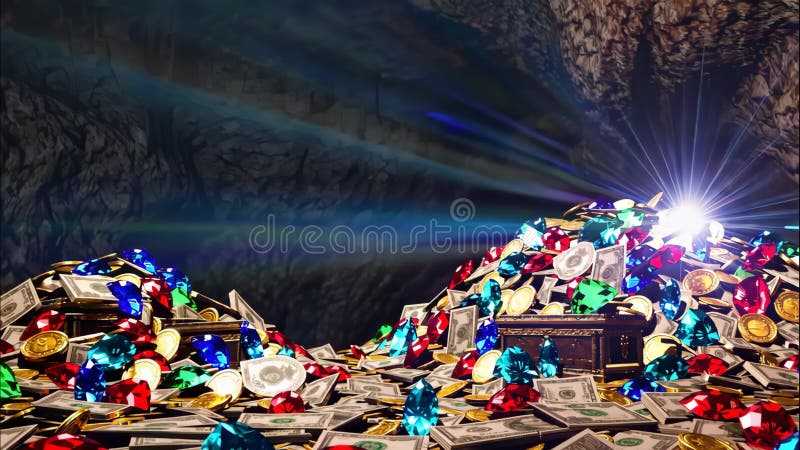 Golden Treasure Hidden in the Cave Stock Footage - Video of cave ...