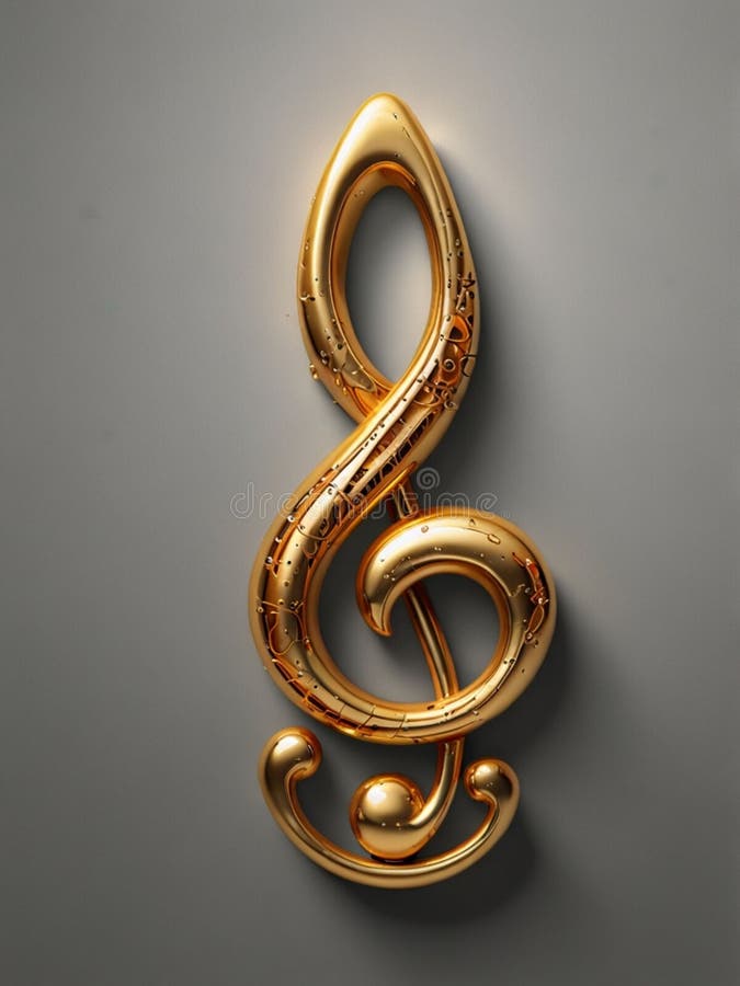 Golden Treble Clef Isolated Stock Illustration - Illustration of symbol ...