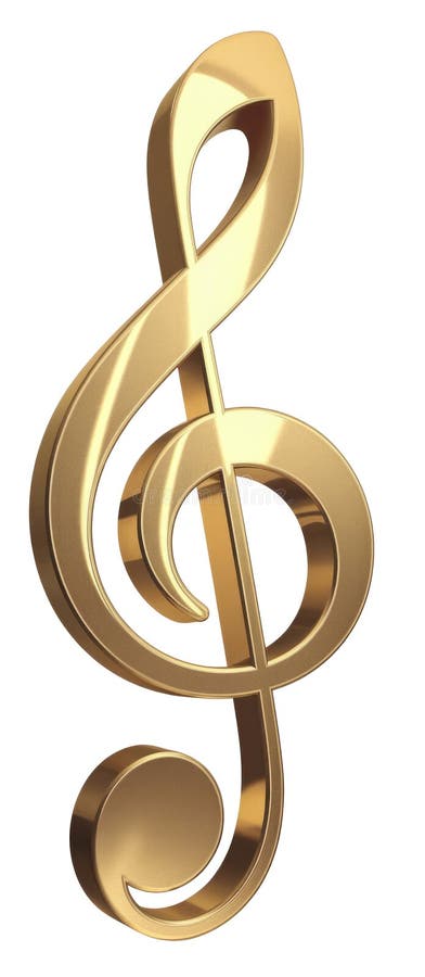 Golden Treble Clef Isolated on White Background Stock Illustration ...