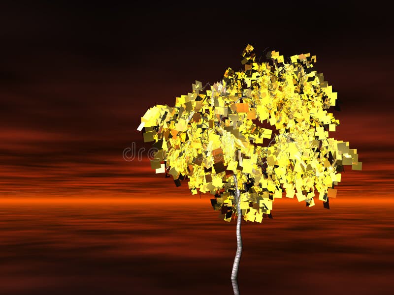 Golden tree stock illustration. Illustration of background - 2078772