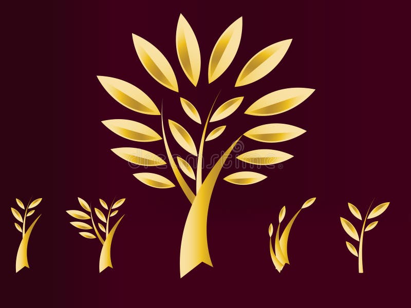 Golden Tree stock vector. Illustration of gold, tree, idea - 4743039