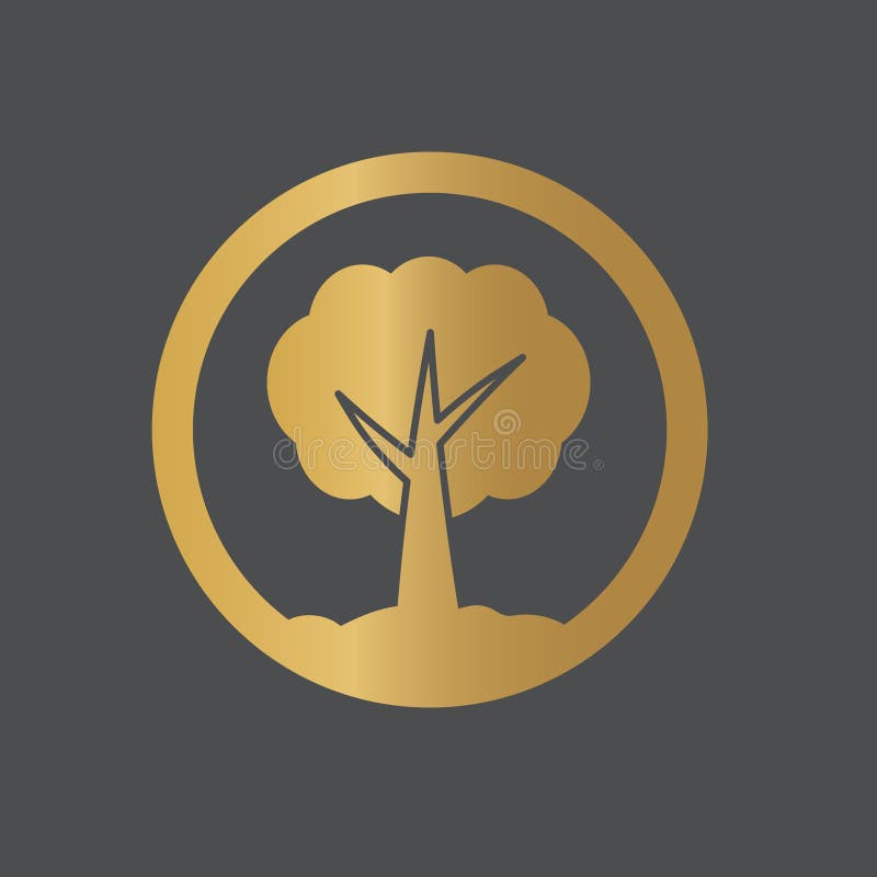 Golden tree icon stock vector. Illustration of forest - 168308088