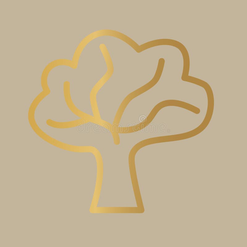 Golden tree icon stock vector. Illustration of rural - 162402159