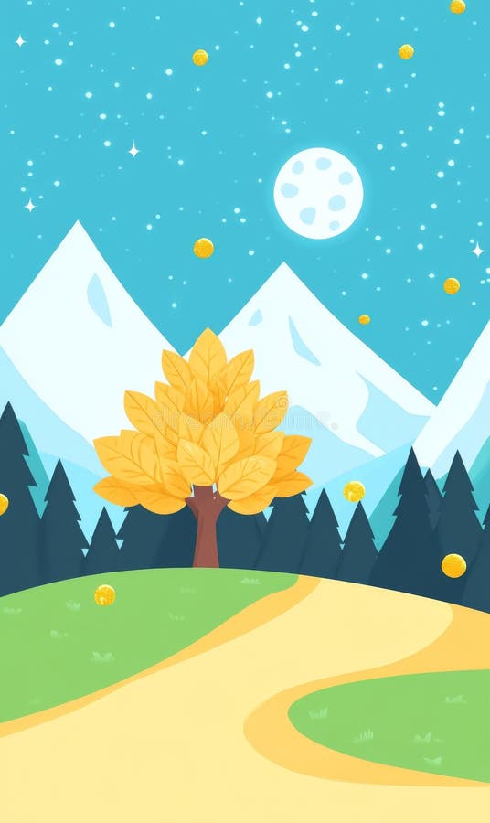 Moonlit Mountain Path Journey Serenity Stock Photos - Free & Royalty ...