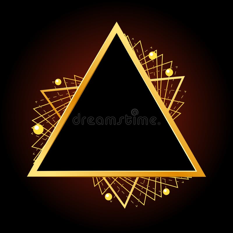 Golden Triangle on Black Background. Vector Illustration. Stock Vector ...