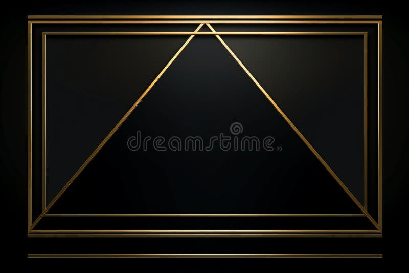 Golden Triangle Frame on Black Background Vector Illustration Stock ...