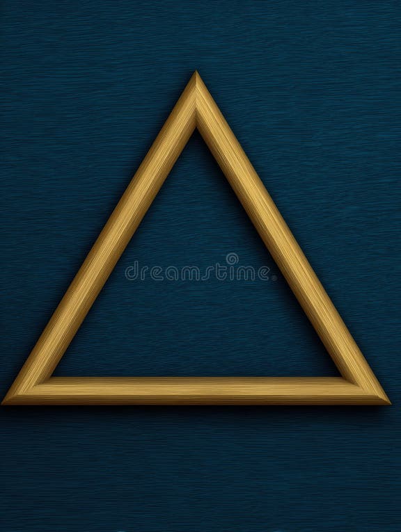 Golden Triangle Frame on a Blue Textured Background. Stock Illustration ...