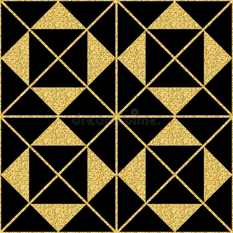 Golden Triangle Geometric Seamless Pattern Golden Shimmer Shiny ...