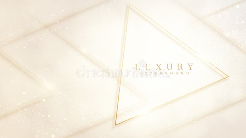 Triangle Golden Line Luxury Background on Cream Color. Stock Vector ...