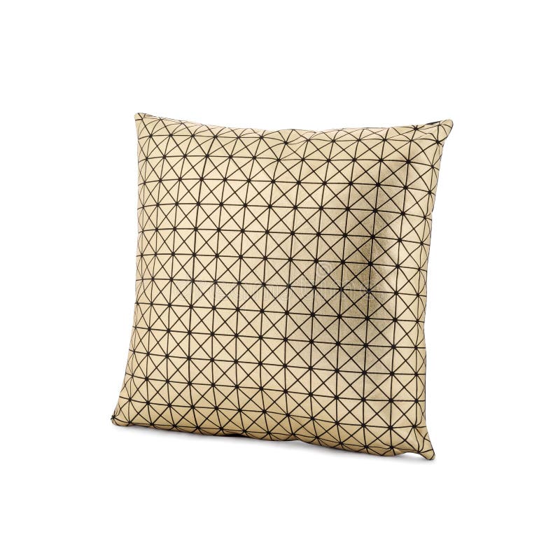 Golden Triangle Pattern Cushion Isolated on White Background Stock ...
