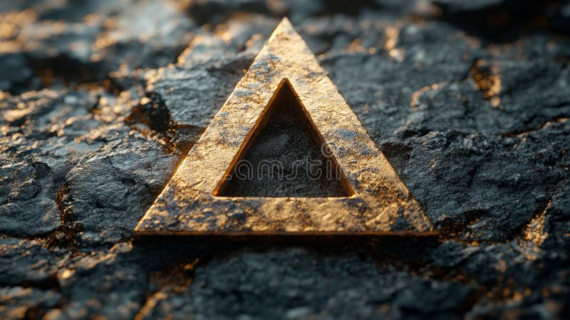Golden Triangle on Stone stock illustration. Illustration of shadow ...